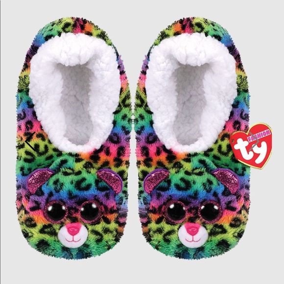 Ty | Shoes | Ty Beanie Boo Childrens Dotty The Leopard Slippers Sizes ...